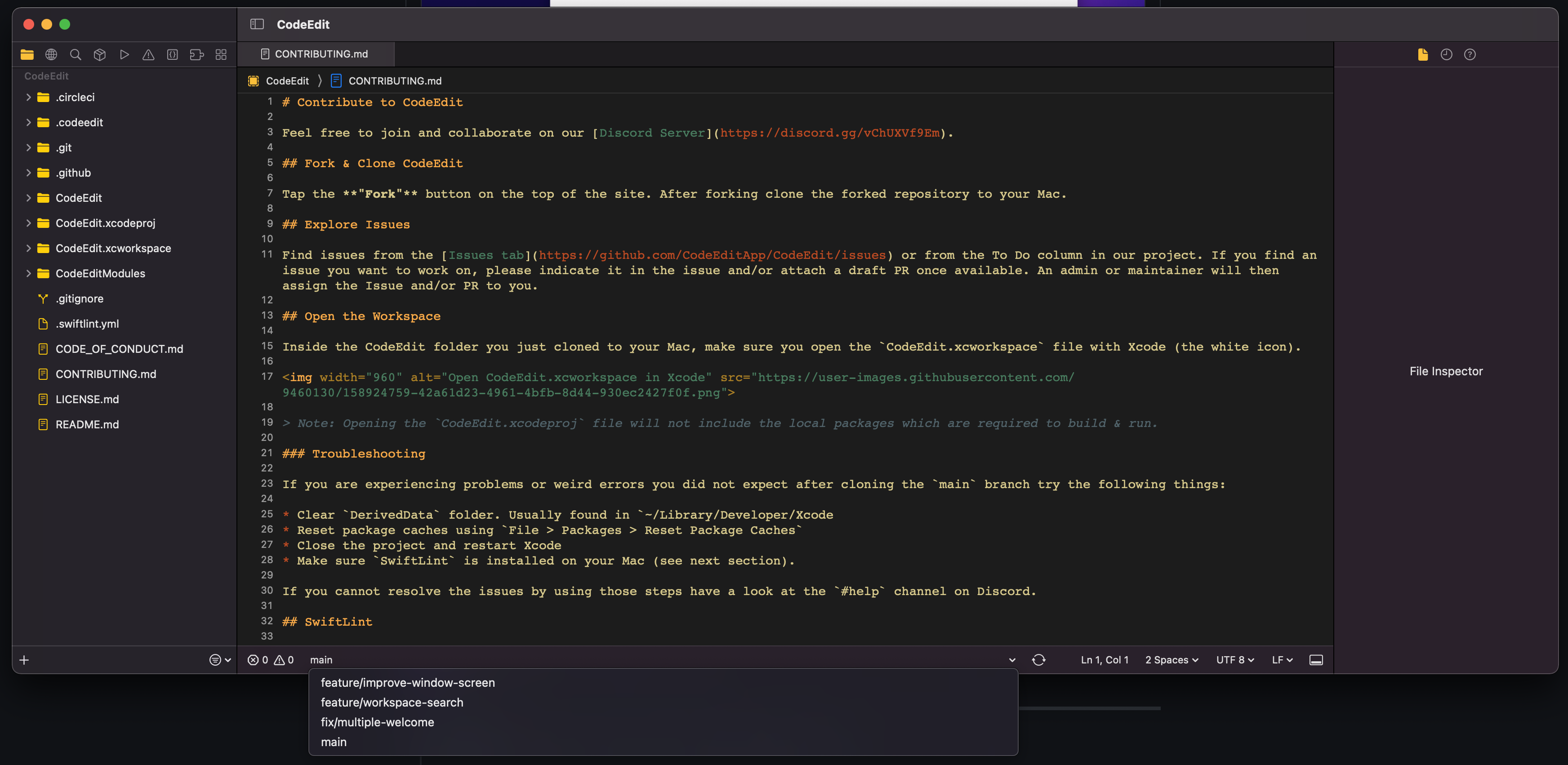 🐞 Sidebar moved to far left · Issue #177 · CodeEditApp/CodeEdit · GitHub