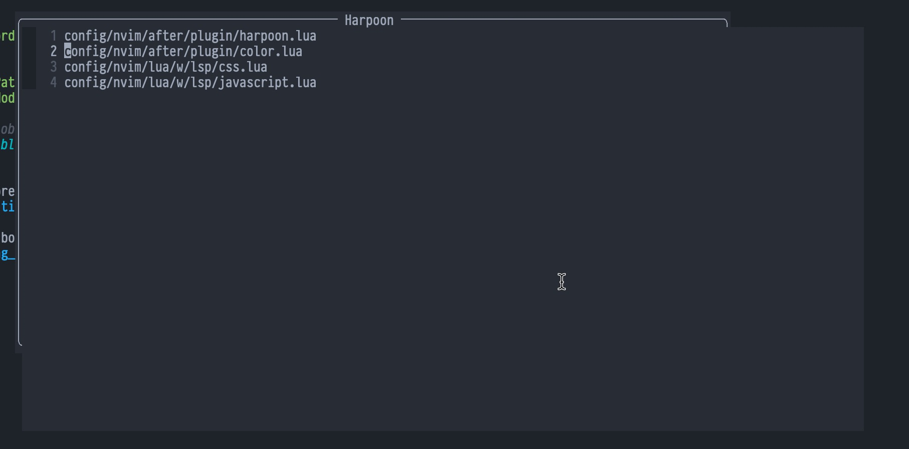 Harpoon quick menu launches with too wide of contents · Issue #256 · ThePrimeagen/harpoon · GitHub