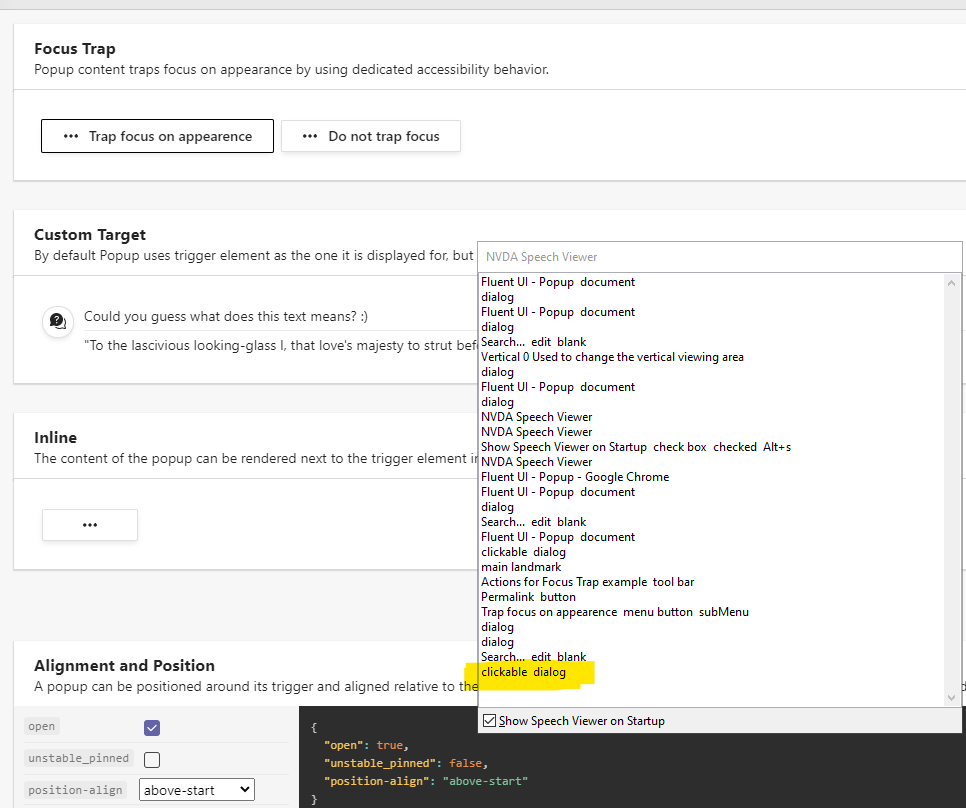 Popup(dialog) > NVDA doesn't behave as expected · Issue #18172 · microsoft/fluentui · GitHub