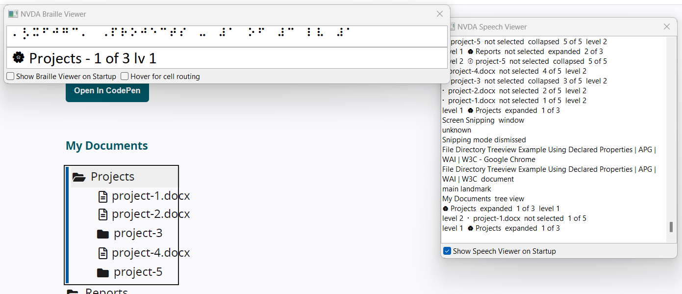 Braille Viewer is not displaying expanded state for treeitem · Issue #14443 · nvaccess/nvda · GitHub