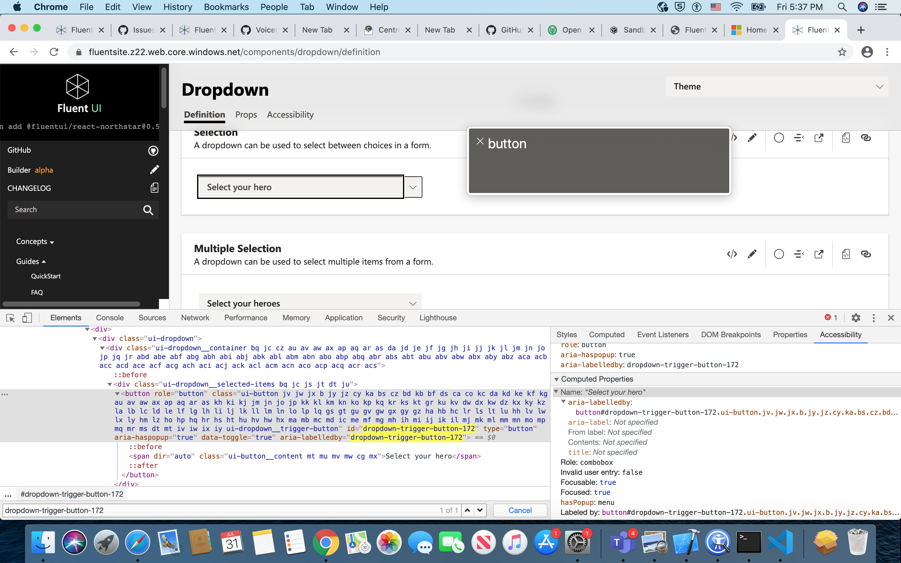Dropdown - Single selection - VoiceOver doesn't narrate button label ...