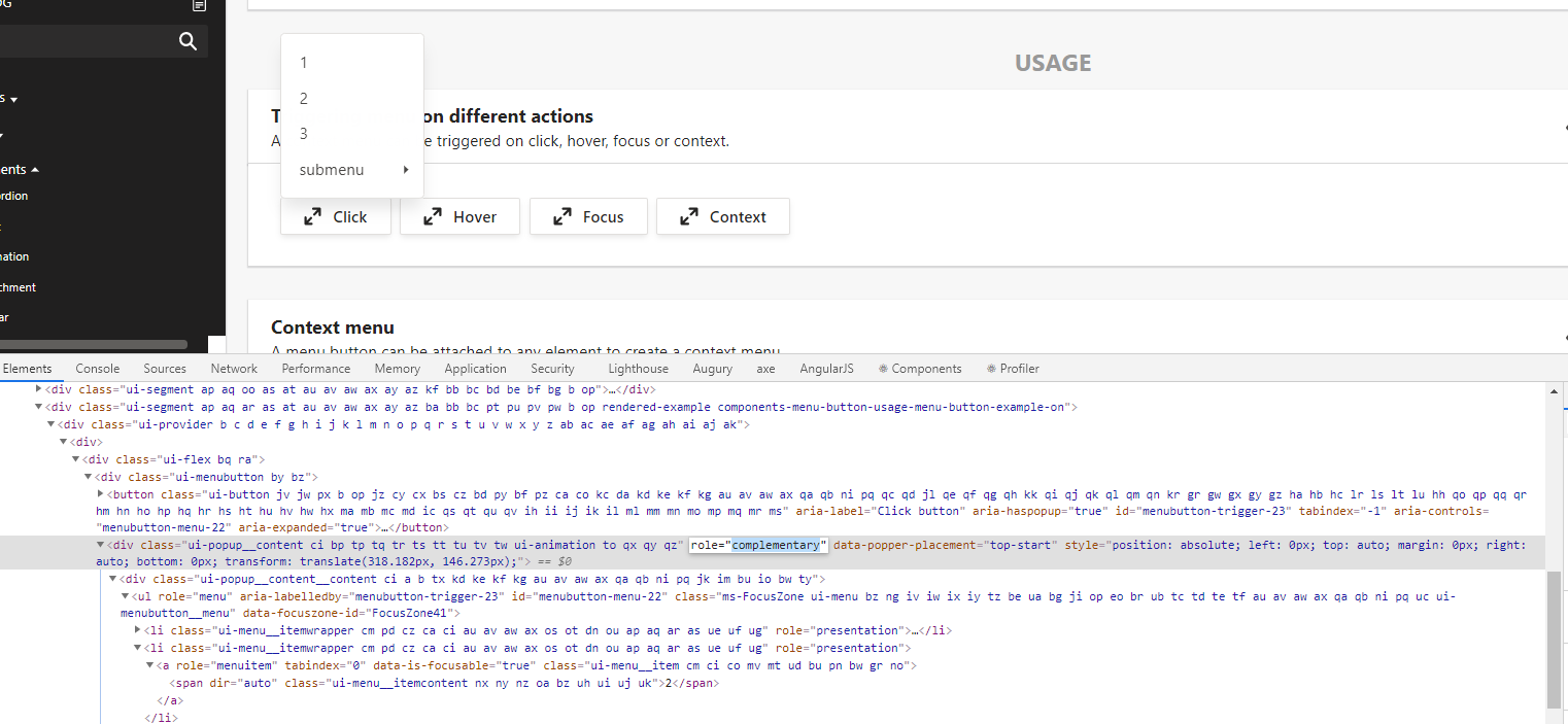 Menu opening from MenuButton has role="complementary" · Issue #15552 ...