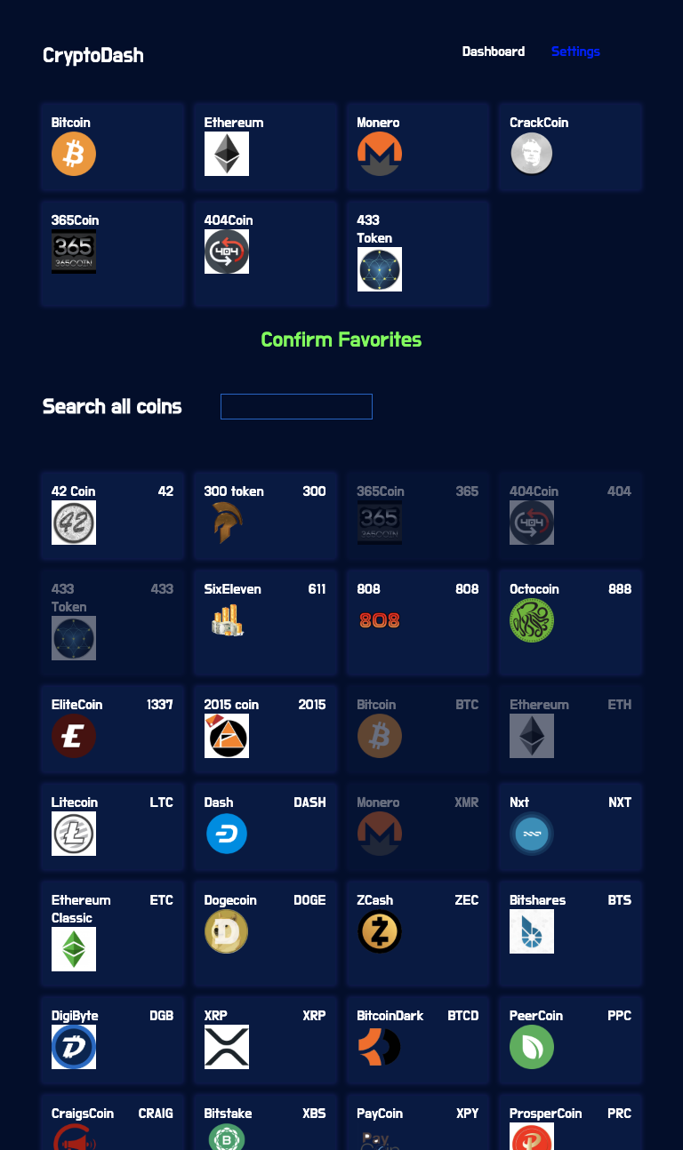 GitHub - kevintumbo/cryptoDash: A cryptocurrency dashboard built with React, Context API, styled ...