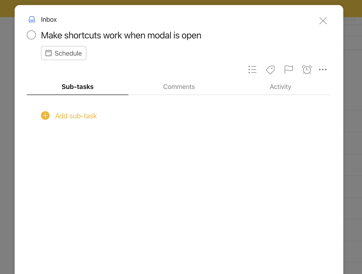 Feature request: make shortcuts work in task modal · Issue #123 ...