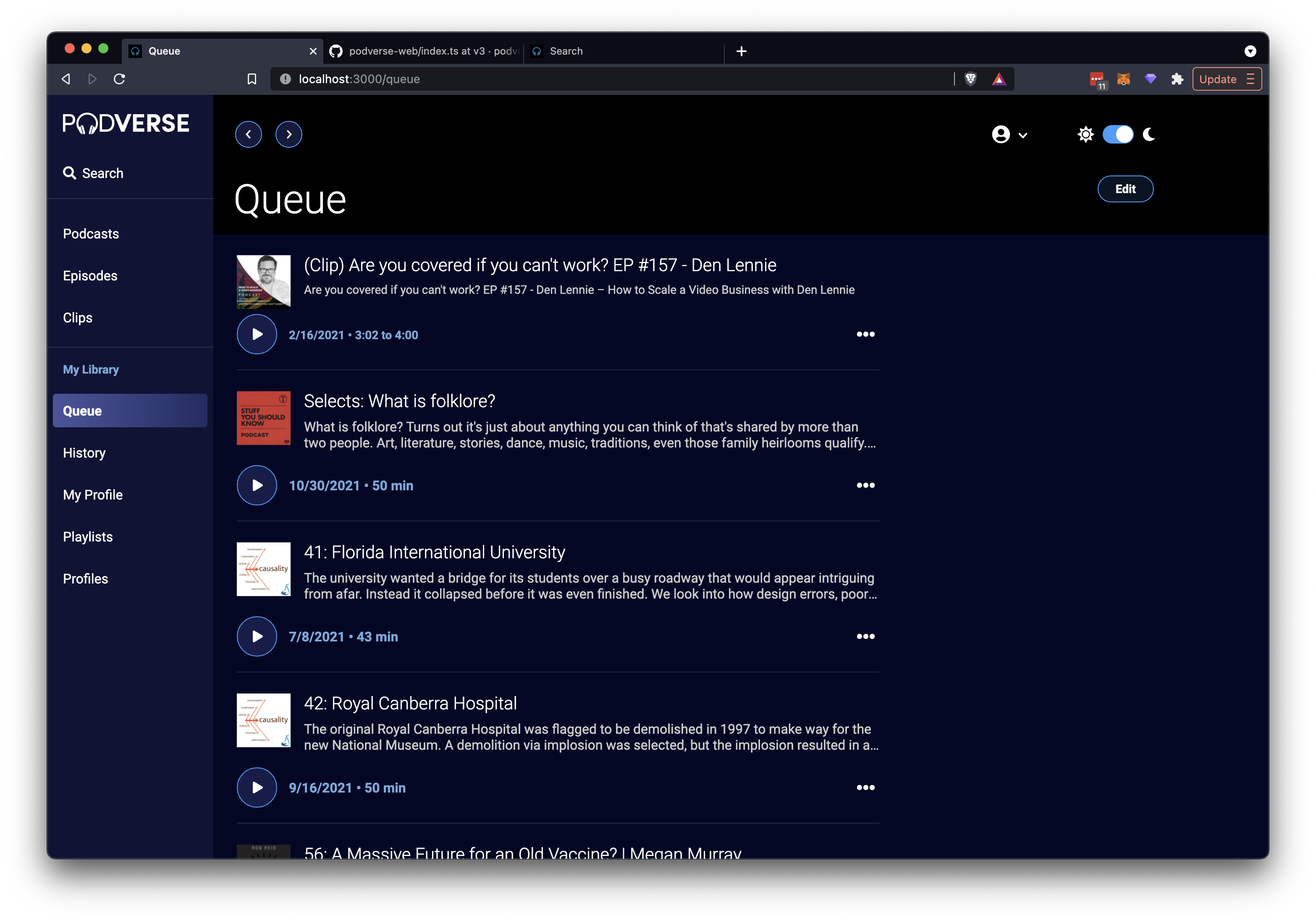 Add draggable list component to the Queue page · Issue #332 · podverse/podverse-web · GitHub