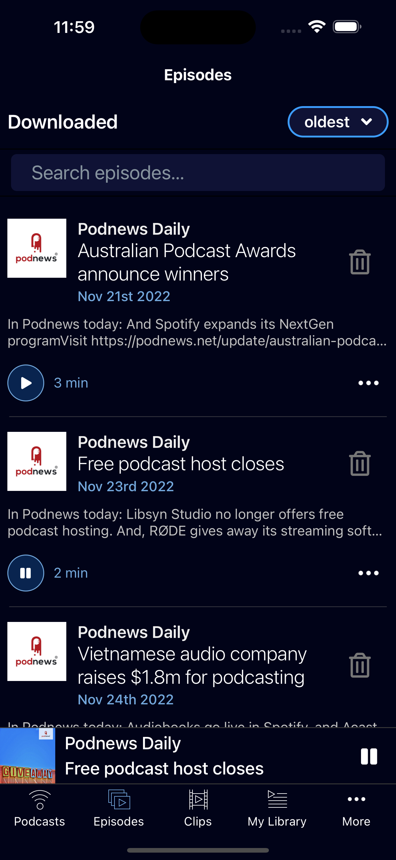 Add "oldest" sort option to Downloaded filter on Episodes page · Issue #1563 · podverse/podverse ...