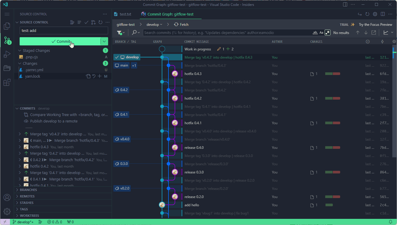 Commits And Commit Graph Views Dont Automatically Refresh When Using Scm To Add Commit · Issue