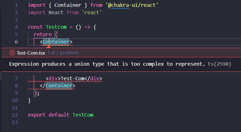 Expression produces a union type that is too complex to represent.ts (2590) · chakra-ui chakra ...