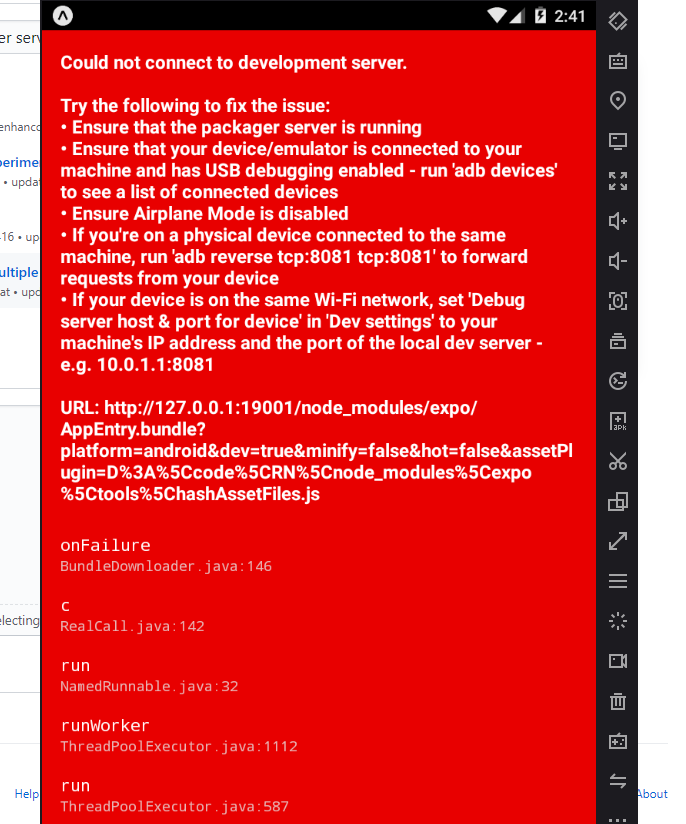 Hot Reloading Not Find Developer Server · Issue 3899 · Expo Expo · Github