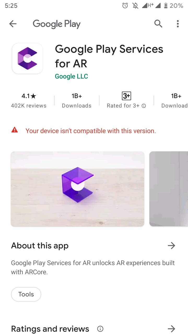 do i have to install Google Play for AR to run it on my device? · Issue #122 · SceneView ...