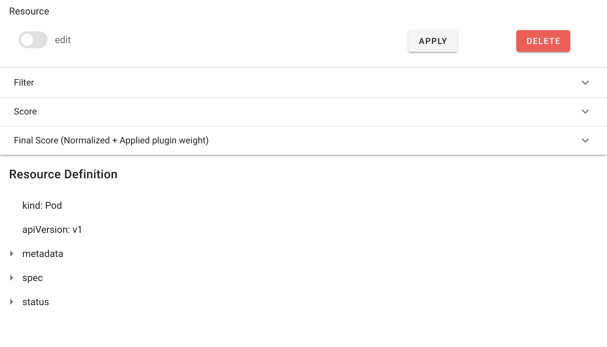 [Frontend]Filter and Score result panel disappeared if enable the `edit` radio button once ...