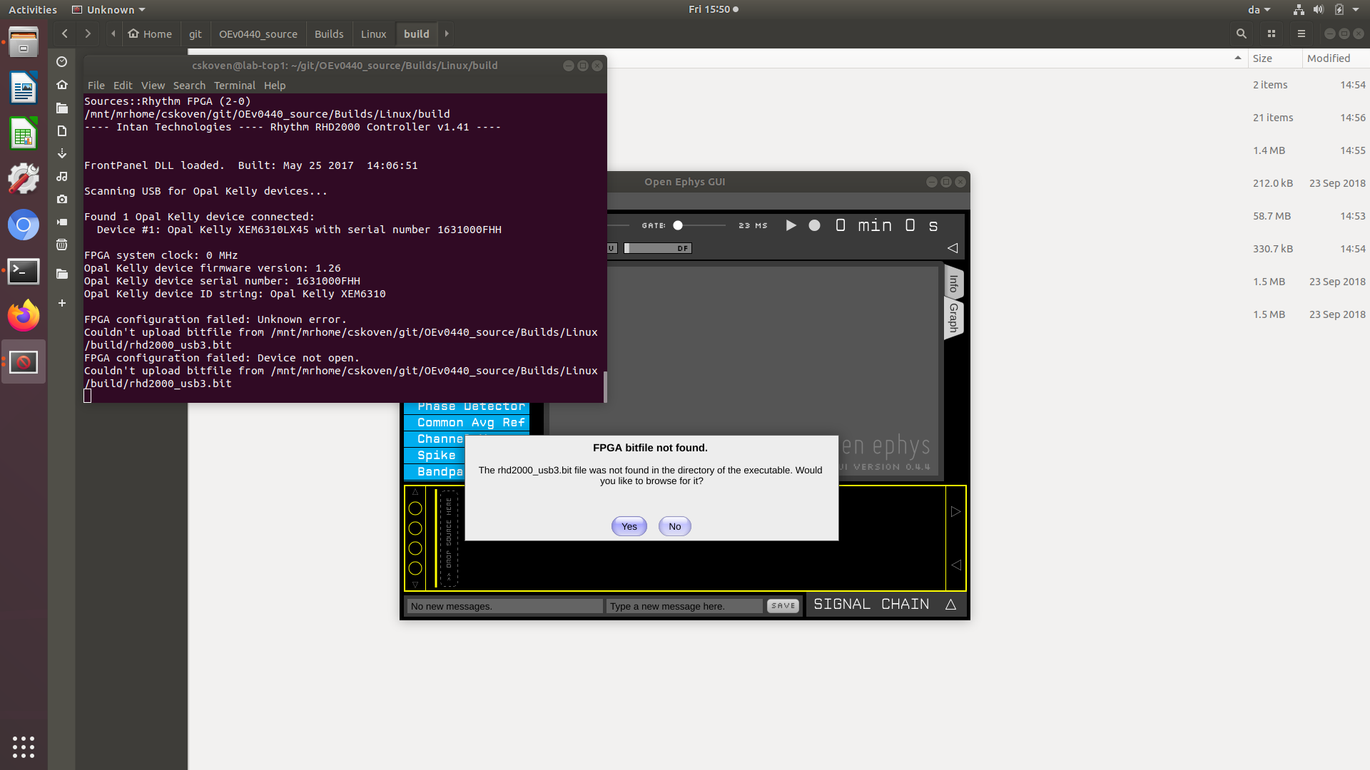 Periodic error. Finding OpalKelly. Corrupt data stream. Flushing FIFO. Problems with several ...