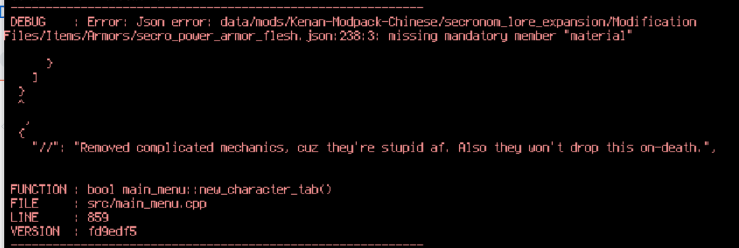 missing mandatory member "material" · Issue #223 · Kenan2000/CDDA-Structured-Kenan-Modpack · GitHub