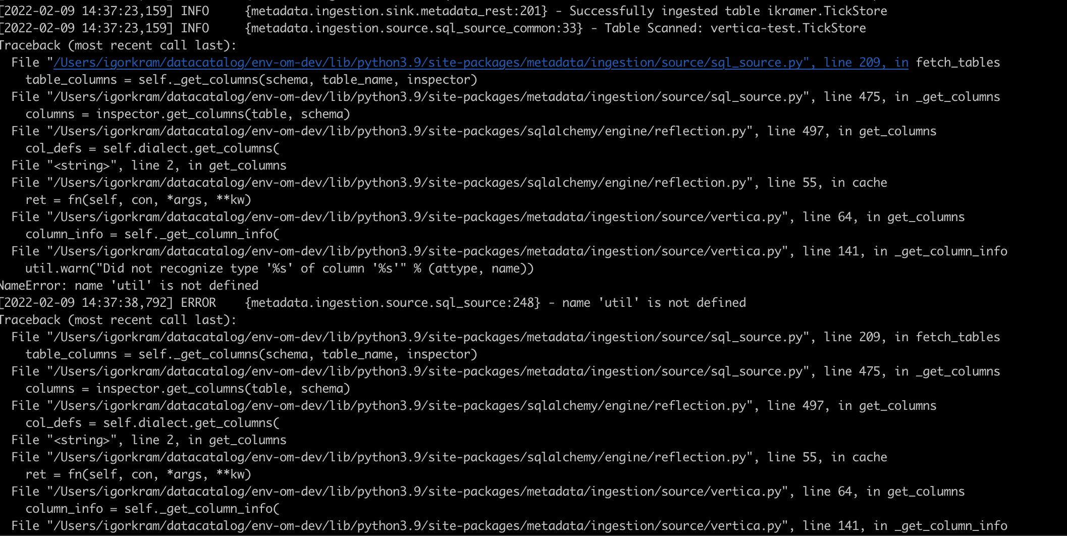 Vertica ingestion does not work · Issue #2678 · open-metadata/OpenMetadata · GitHub