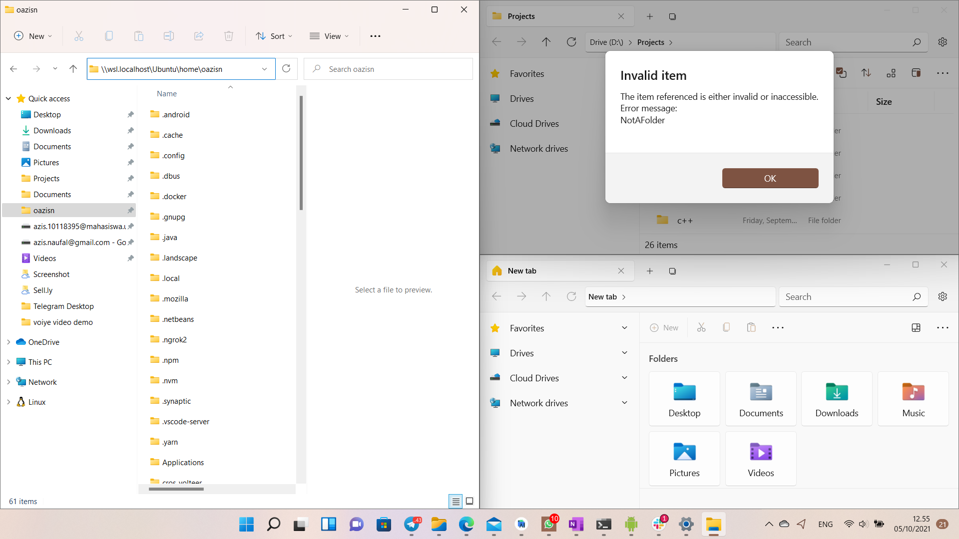 WSL2 Section on Windows 11 21H2 Not Visible at Files 2.0 but Visible at Windows Explorer · Issue ...