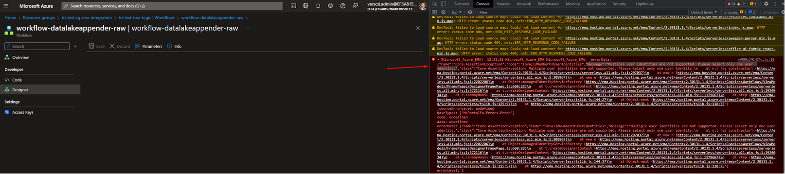 Logic App Standard - Designer error - Multiple identities · Issue #2076 · Azure/LogicAppsUX · GitHub