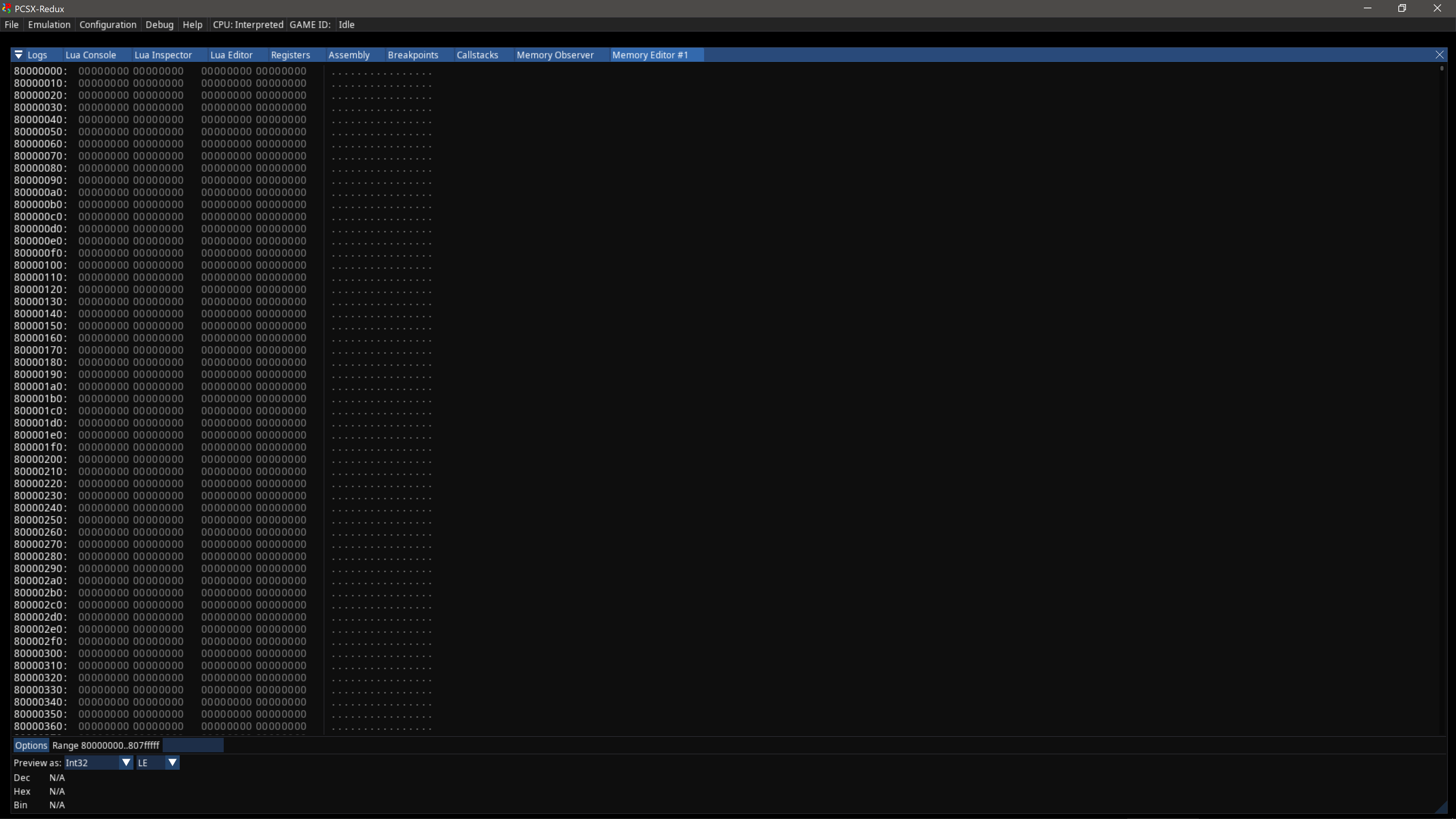 The "Memory Editor #1" tab is missing every time I reboot PCSX-Redux and I have to bring it back ...
