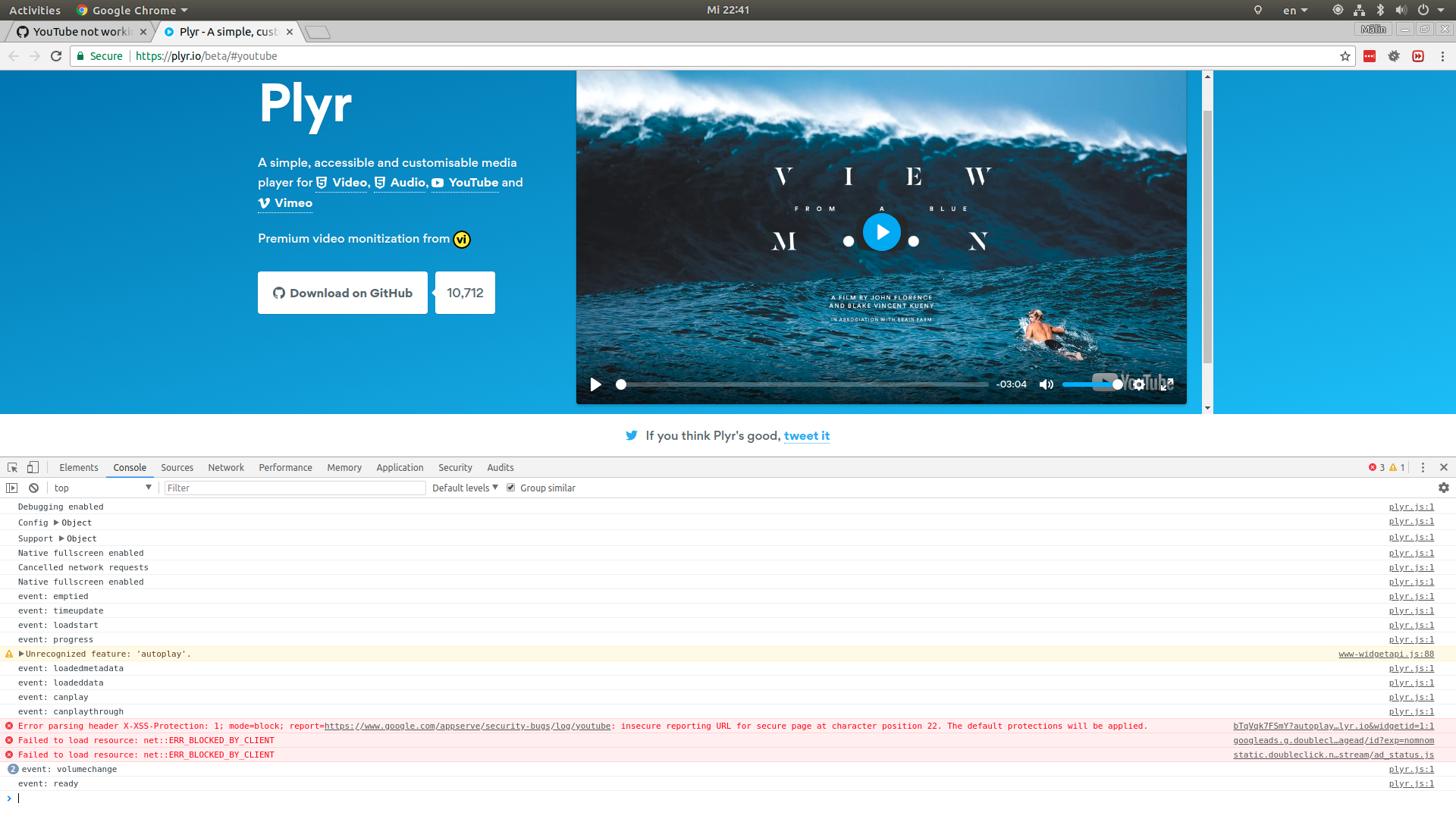 YouTube titlebar showing when user is logged in · Issue #793 · sampotts/plyr · GitHub
