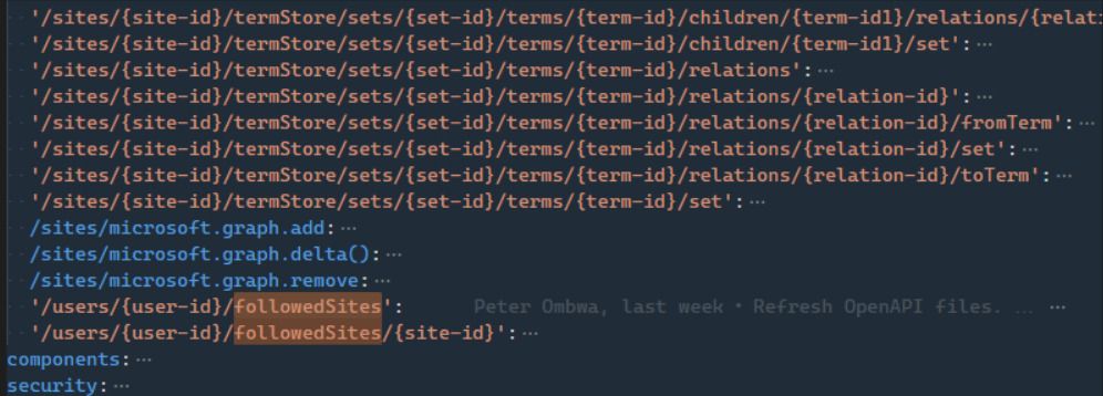 Missing Add Action Of Followed Sites In The Openapi Document · Issue 201 · Microsoft Openapi