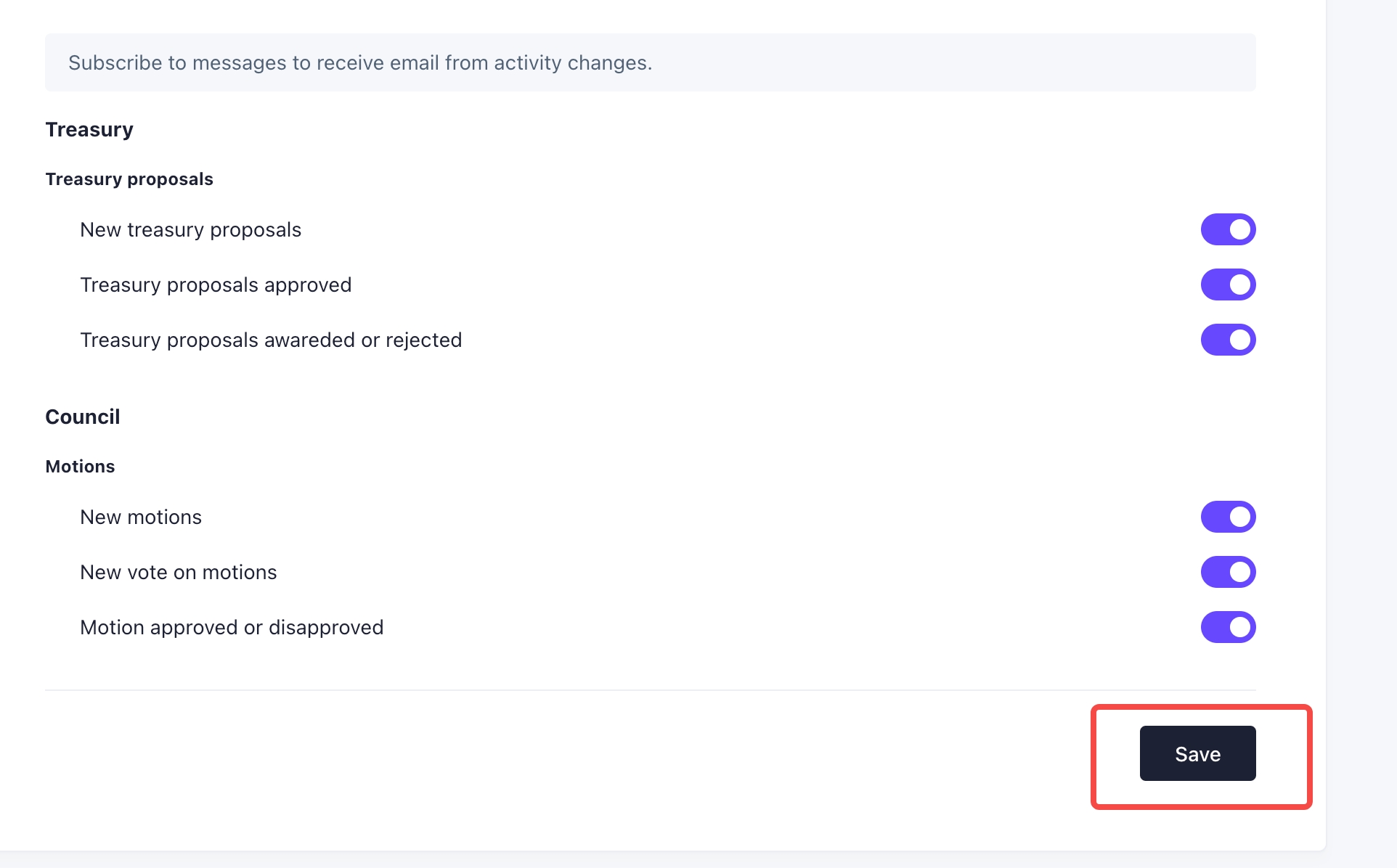 Save button should be disabled when new subscription settings saved · Issue #2094 · opensquare ...