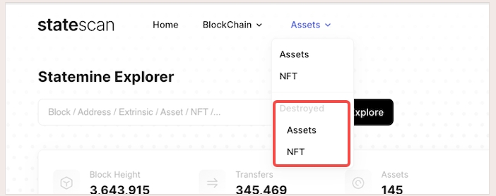 Implement destroyed assets list API · Issue #425 · opensquare-network ...