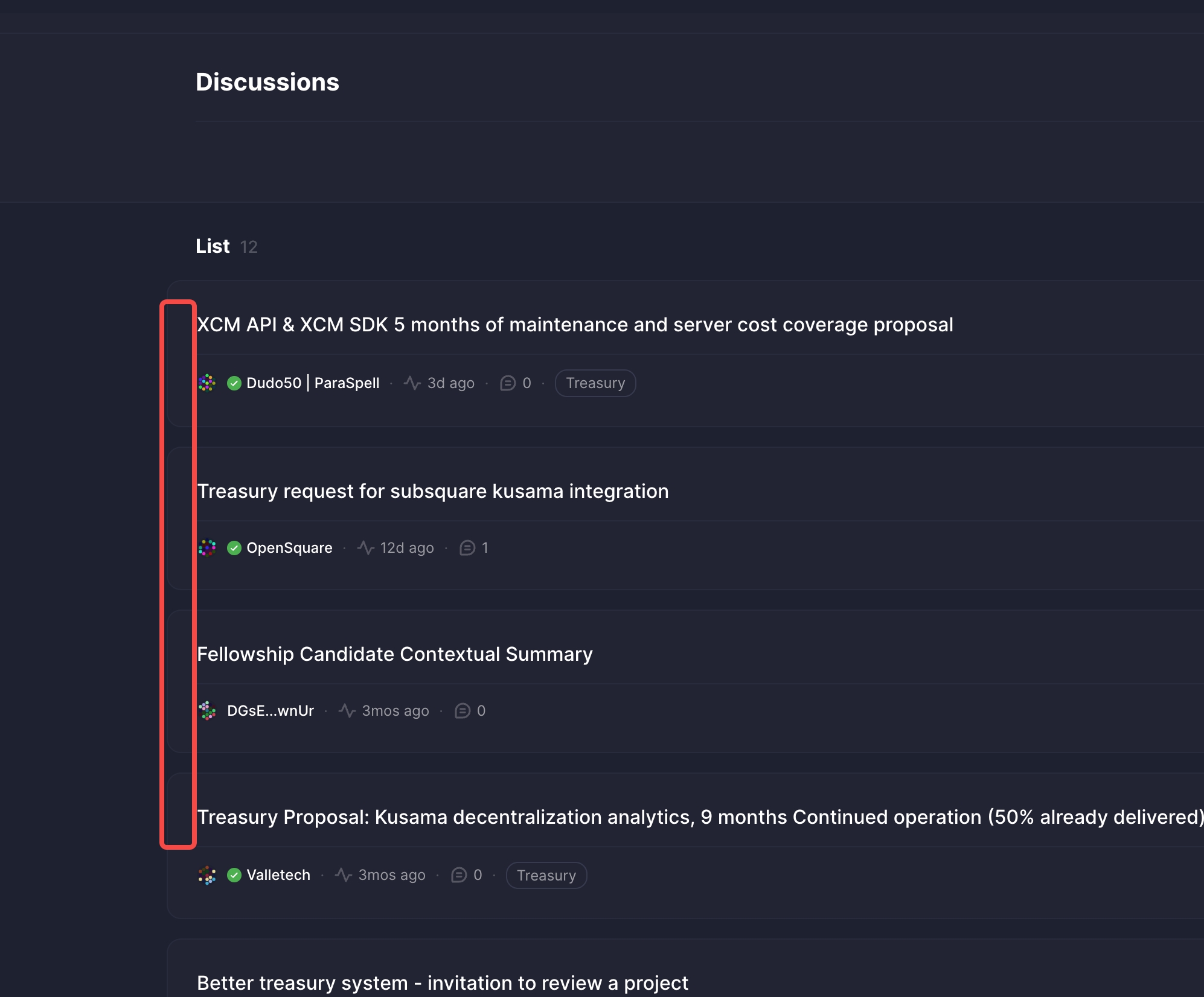 Show post index for subsuqare/polkassembly discussions · Issue #3460 · opensquare-network ...