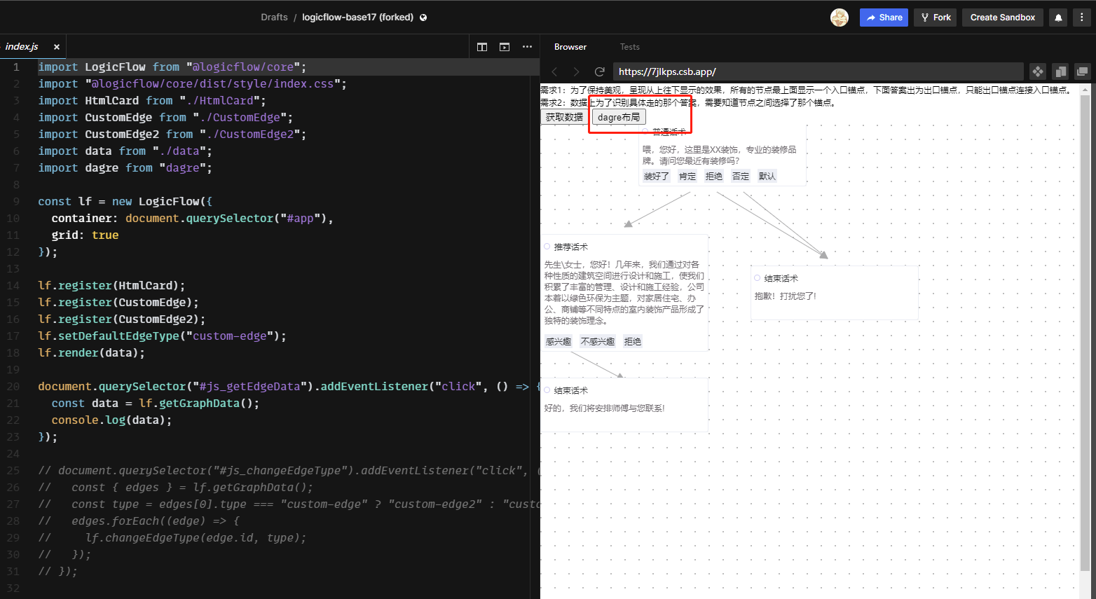 节点布局后，自定义锚点的edge位置信息不准确 · Issue #663 · didi/LogicFlow · GitHub