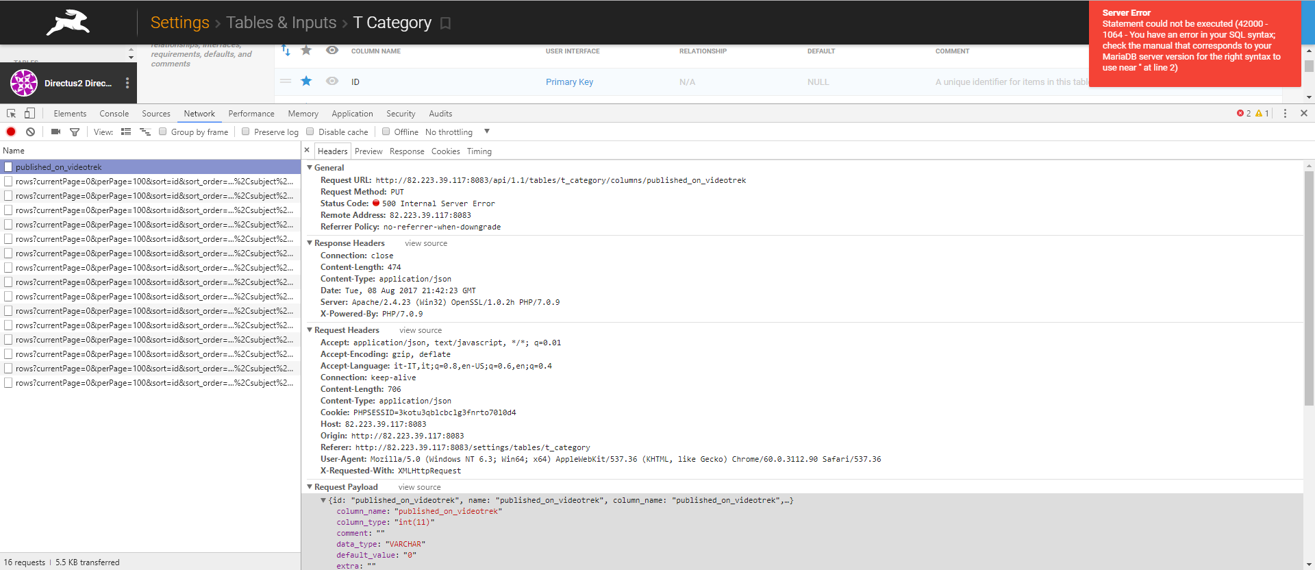 Internal server error 500 · Issue #1725 · directus/directus · GitHub