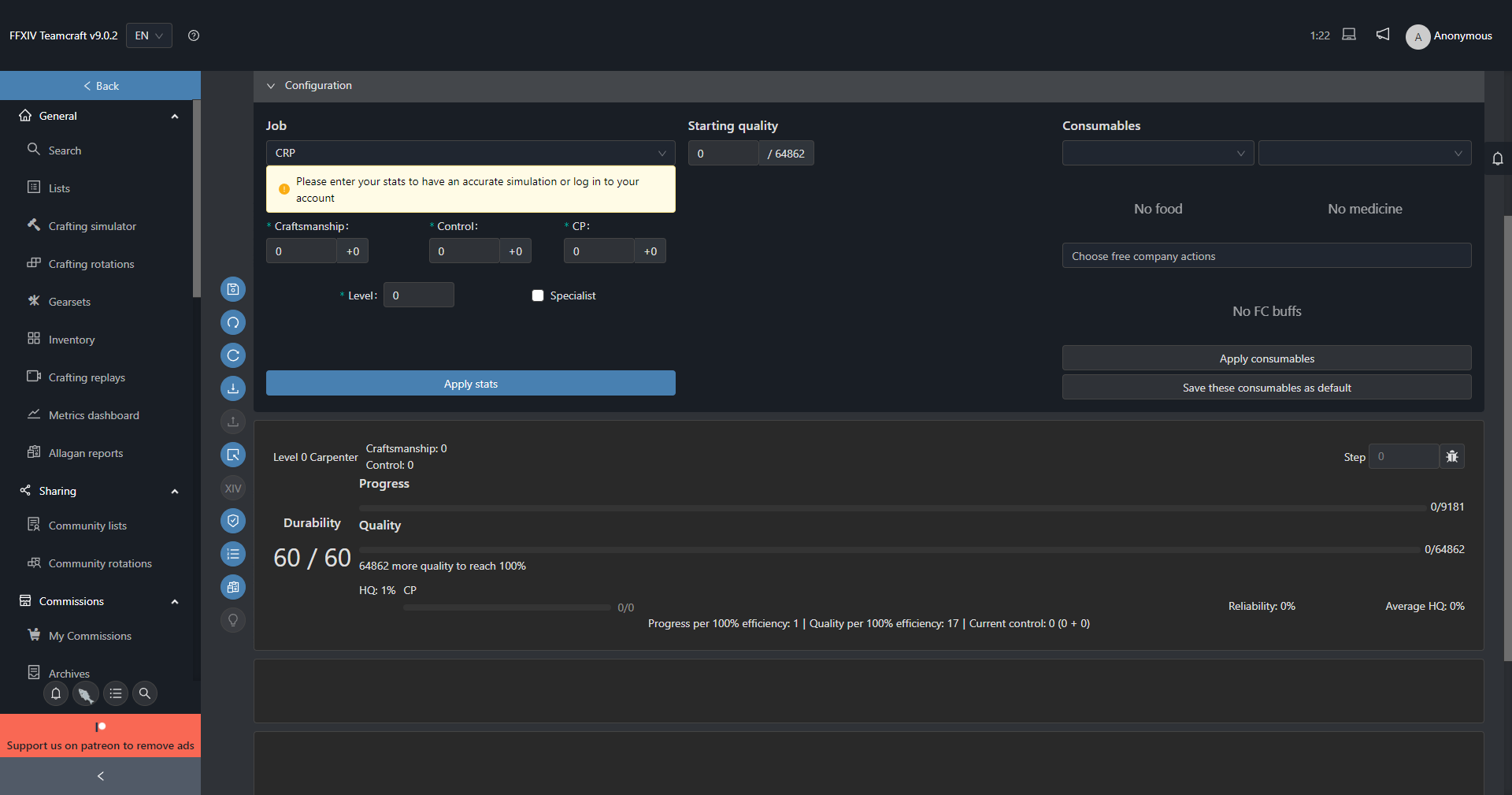 bug: Rotation frame disappeared when create or view a rotation in crafting simulator. · Issue ...