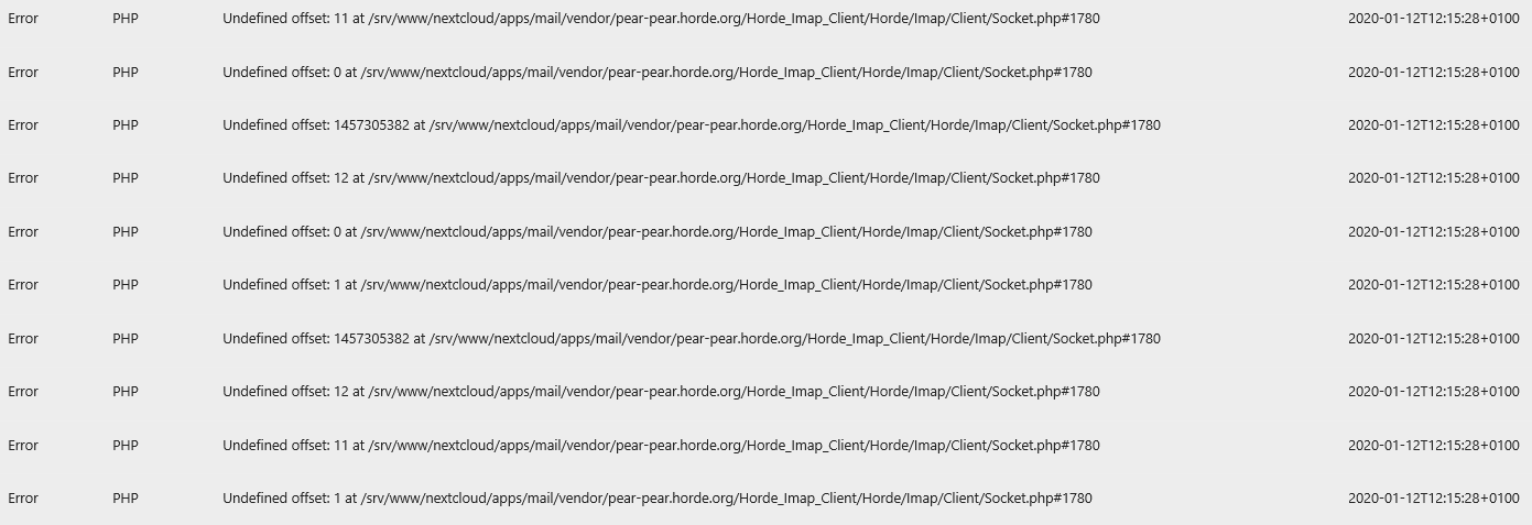 Undefined offset in socket.php line 1783 · Issue #2431 · nextcloud/mail · GitHub