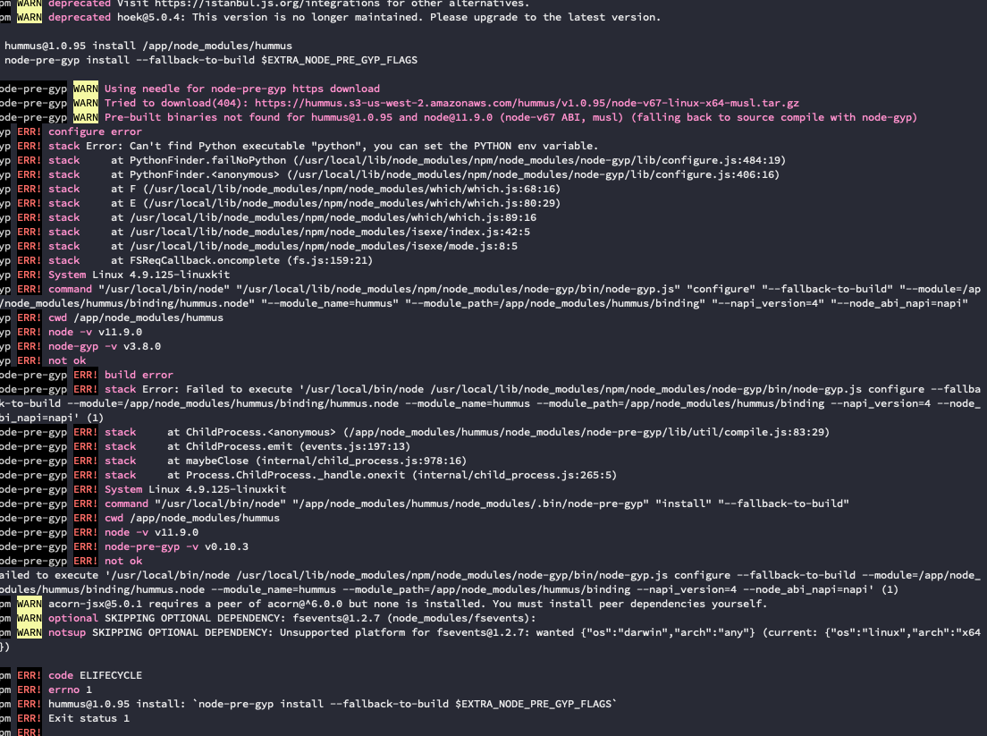1.8.2 - Crash on npm install Docker Alpine · Issue #83 · chunyenHuang/hummusRecipe · GitHub