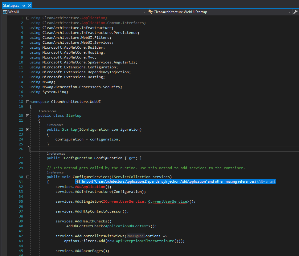 Not allowed to reference Application project · Issue #218 · jasontaylordev/CleanArchitecture ...