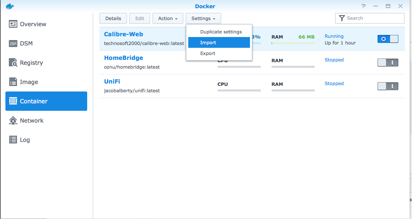 Can't get it to work on my Synology DSM 5.2-5644 using Docker 1.6.2-0036 package. · Issue #32 ...