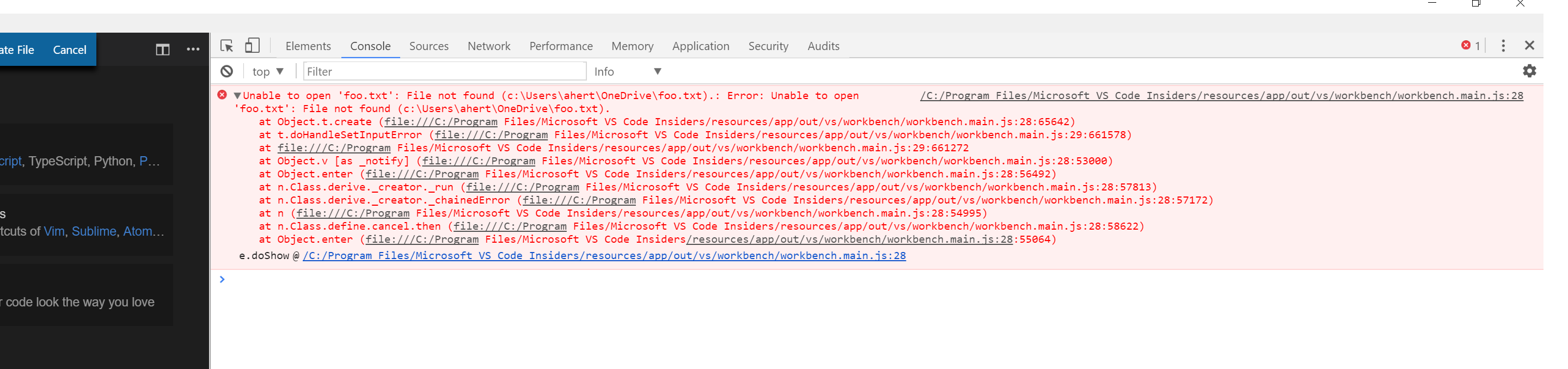 [Insider] Cannot open and/or save file from OneDrive folder · Issue #32730 · microsoft/vscode ...