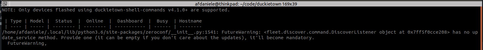 Error in dts fleet discover · Issue #191 · duckietown/duckietown-shell-commands · GitHub