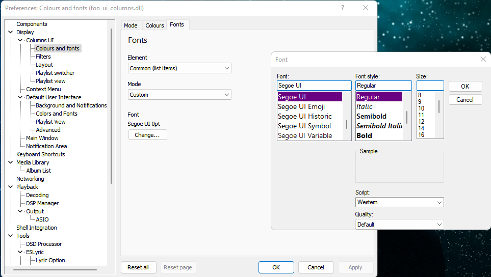 Customizing fonts sets them to 0pt. · Issue #620 · reupen/columns_ui · GitHub