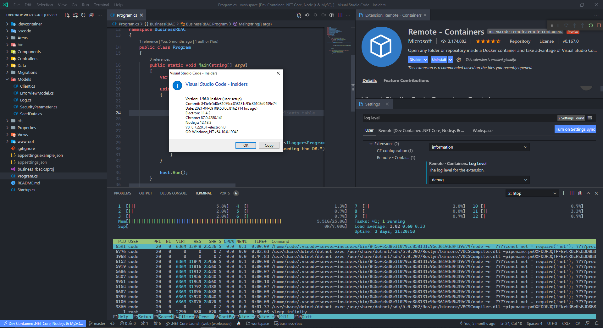 Duplicating VSCode remote containers session causing massive memory ...
