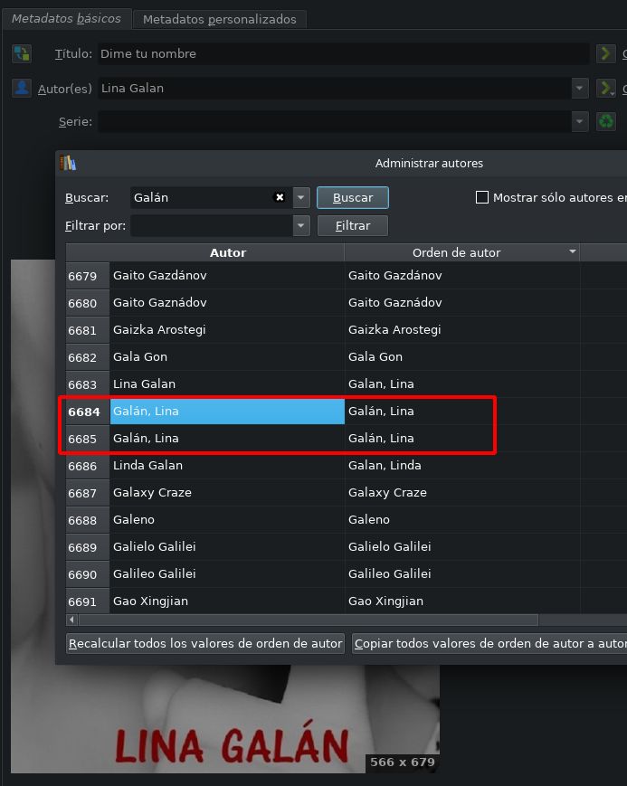 Cannot enter author's name Lina Galán · Issue #1895 · janeczku/calibre-web · GitHub