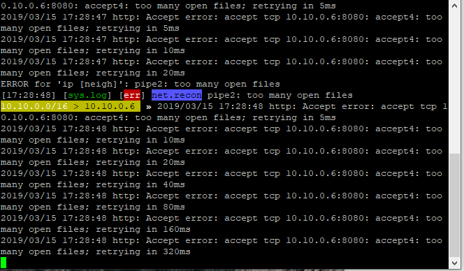 error accepting connection: too many open files. · Issue #493 · bettercap/bettercap · GitHub