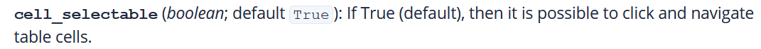 Bug Datatable Argument Cellselectable Not Accepted But Stated In Documentation · Issue 1321