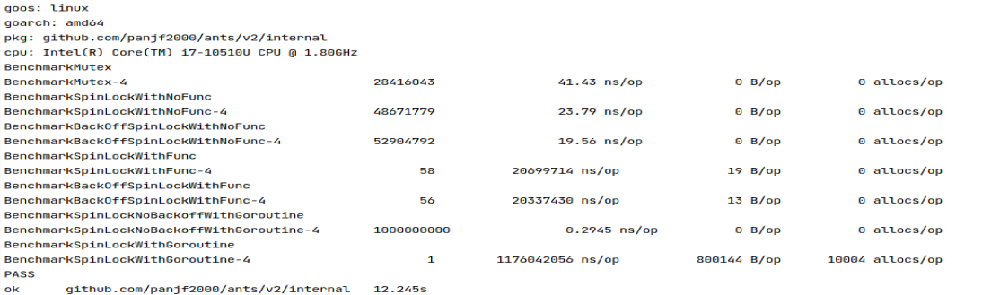 自旋锁的性能对比测试 · Issue #191 · panjf2000/ants · GitHub