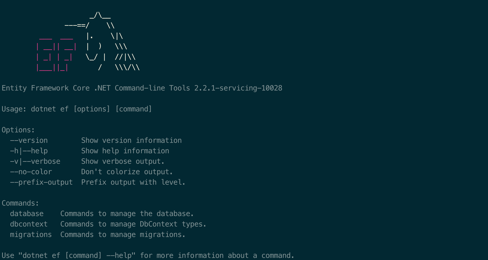 "dotnet ef" console output does not look good on dark backgrounds · Issue #14809 · dotnet/efcore ...
