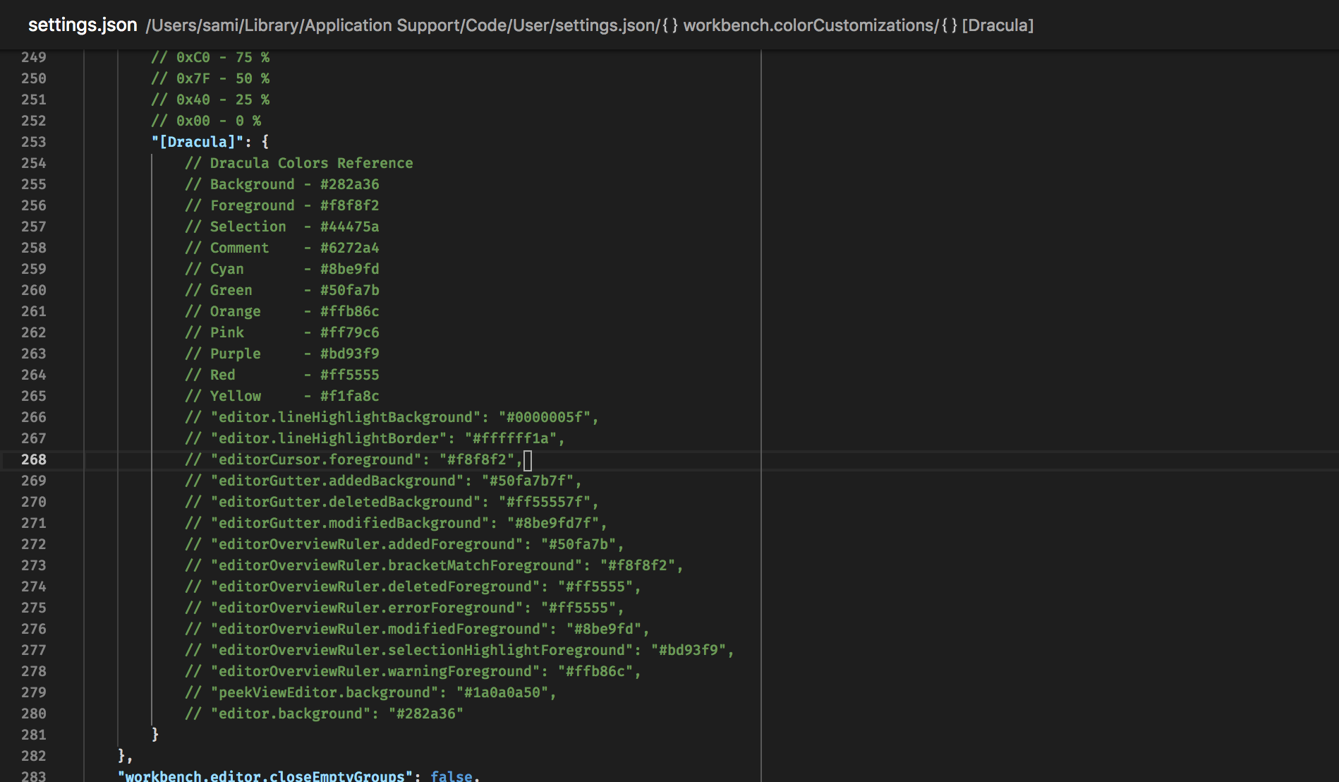 Inconsistent editor background color · Issue #100 · dracula/visual-studio-code · GitHub