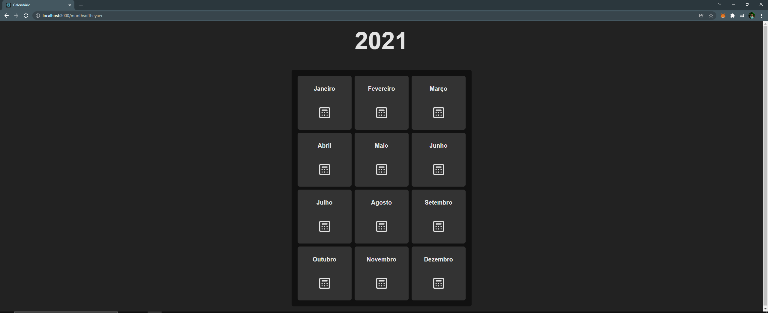 GitHub - ygorbenjamim/Calendar: Sistema de calendário desenvolvido com ReactJS.