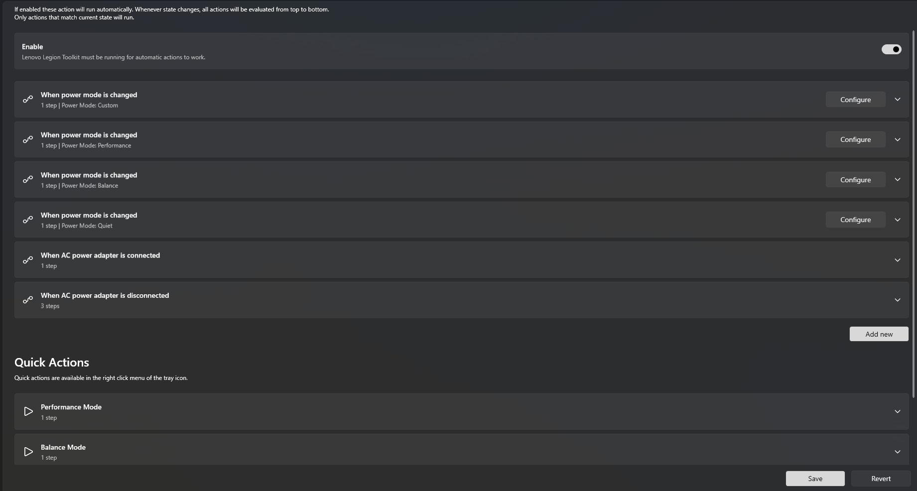 [FEAT]: Import & Export of Actions · Issue #470 · BartoszCichecki/LenovoLegionToolkit · GitHub