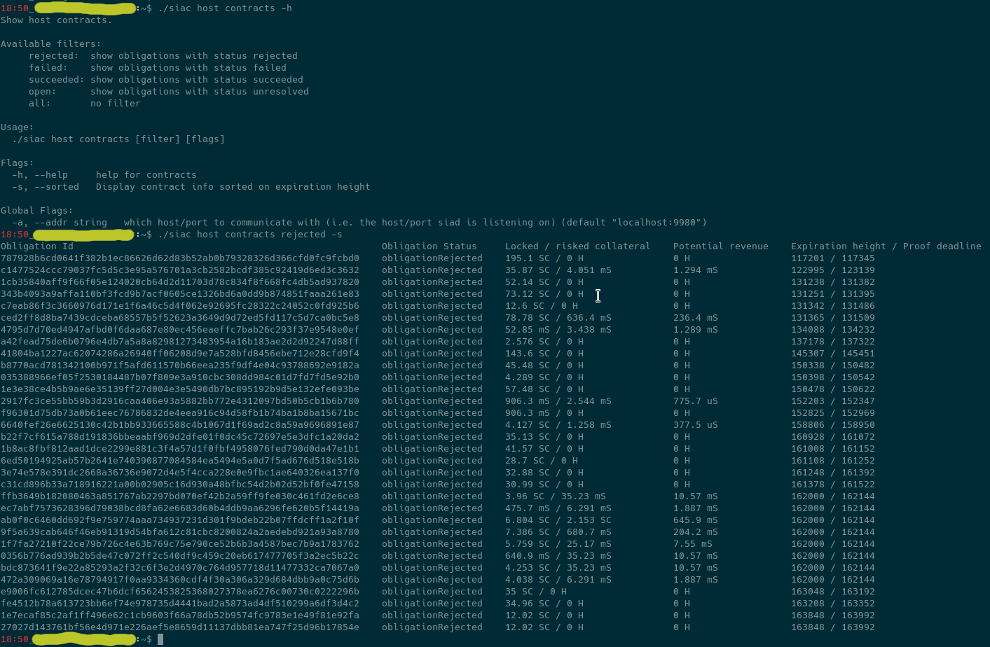 Add option in siac to display host contracts. · Issue #2465 · NebulousLabs/Sia · GitHub