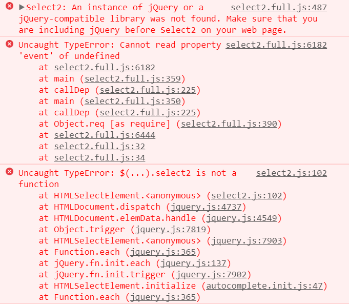 Django 1 10 And Dal V3 Select2 Not Loading Jquery Properly · Issue 900 · Yourlabs Django