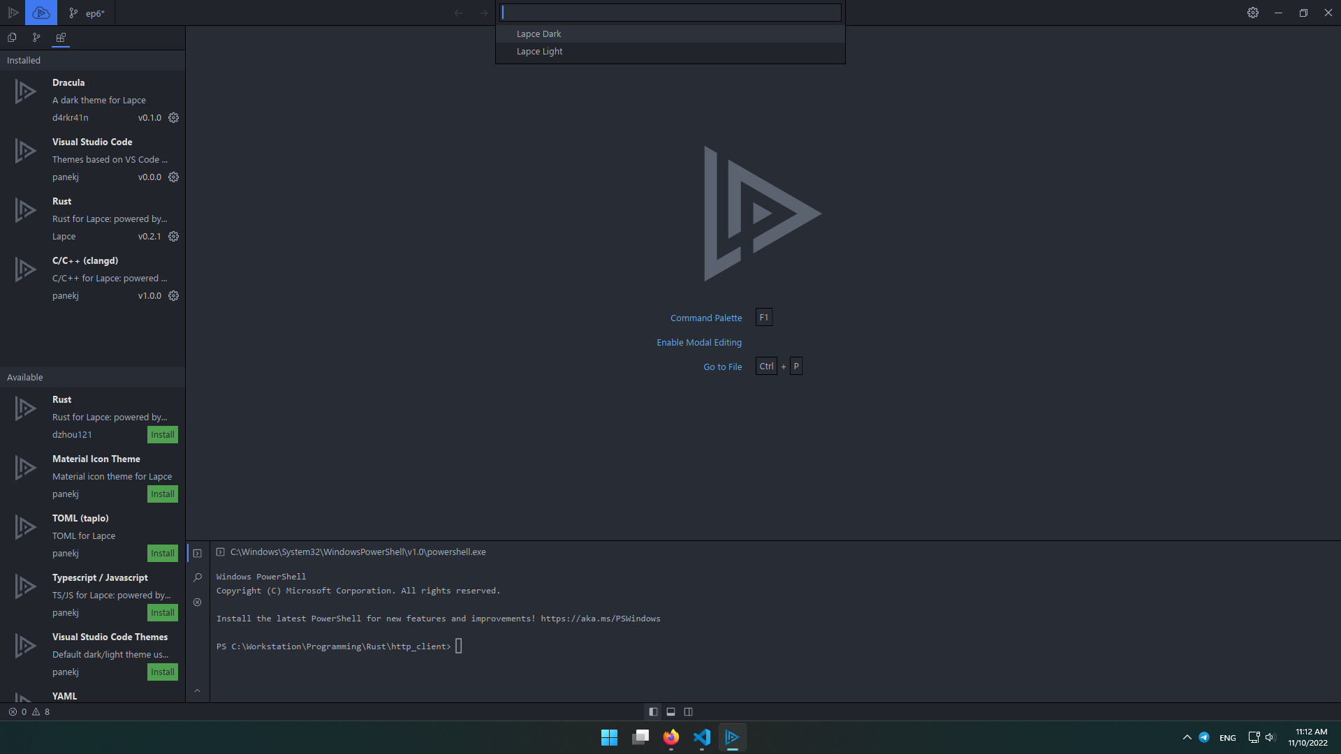 Themes Not Listed After Install · Issue 1675 · Lapce Lapce · Github
