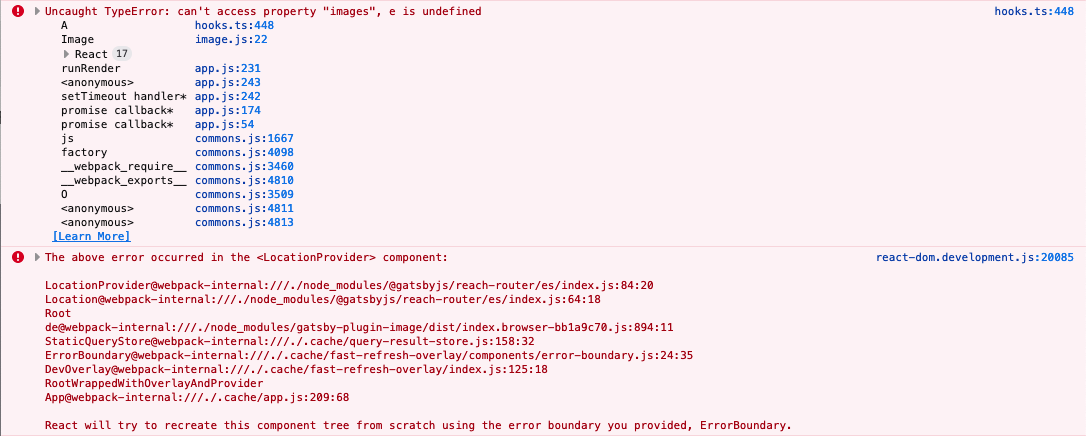 Error: "can't access property "images", e is undefined" using withArtDirection and getImage ...