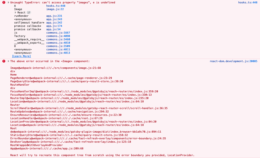 Error: "can't access property "images", e is undefined" using withArtDirection and getImage ...